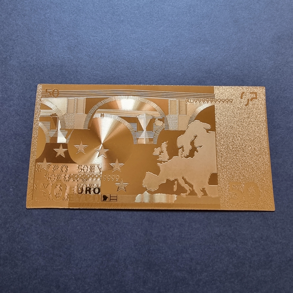 50 EUR 24k gold plated banknote
