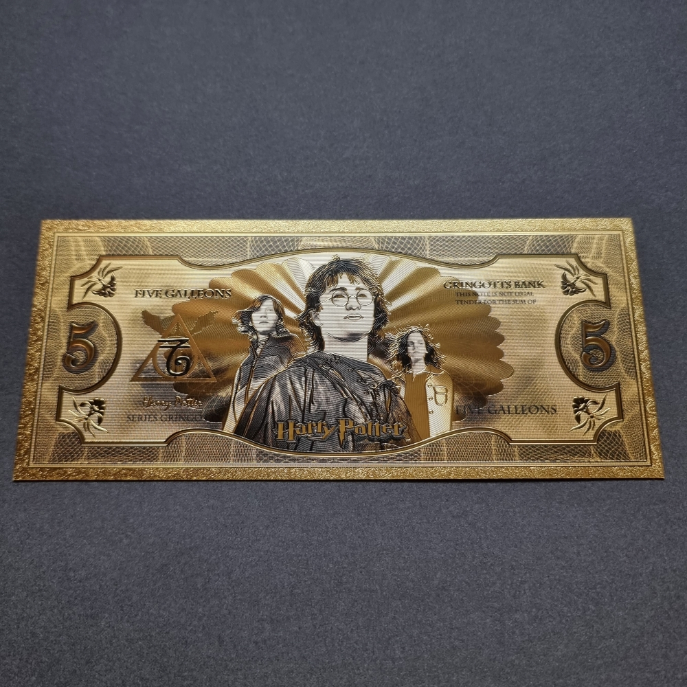 Colourised HARRY POTTER 24k gold plated banknote (02)