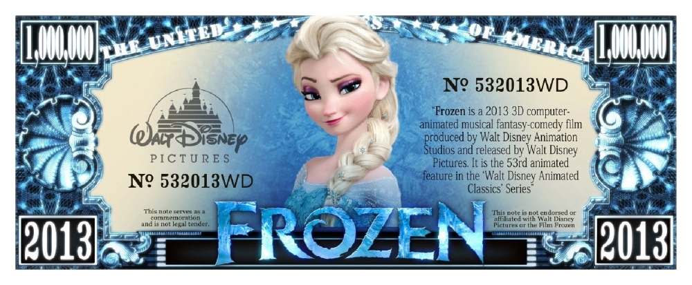 *FROZEN* 1 Million Dollars Novelty paper banknote - The United States ...