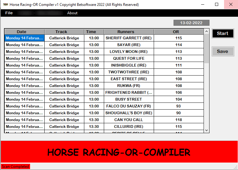 Horse Racing-OR-Compiler