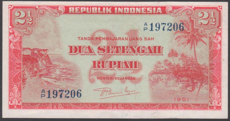 Indonesia 2 1/2 Rupiah 1951