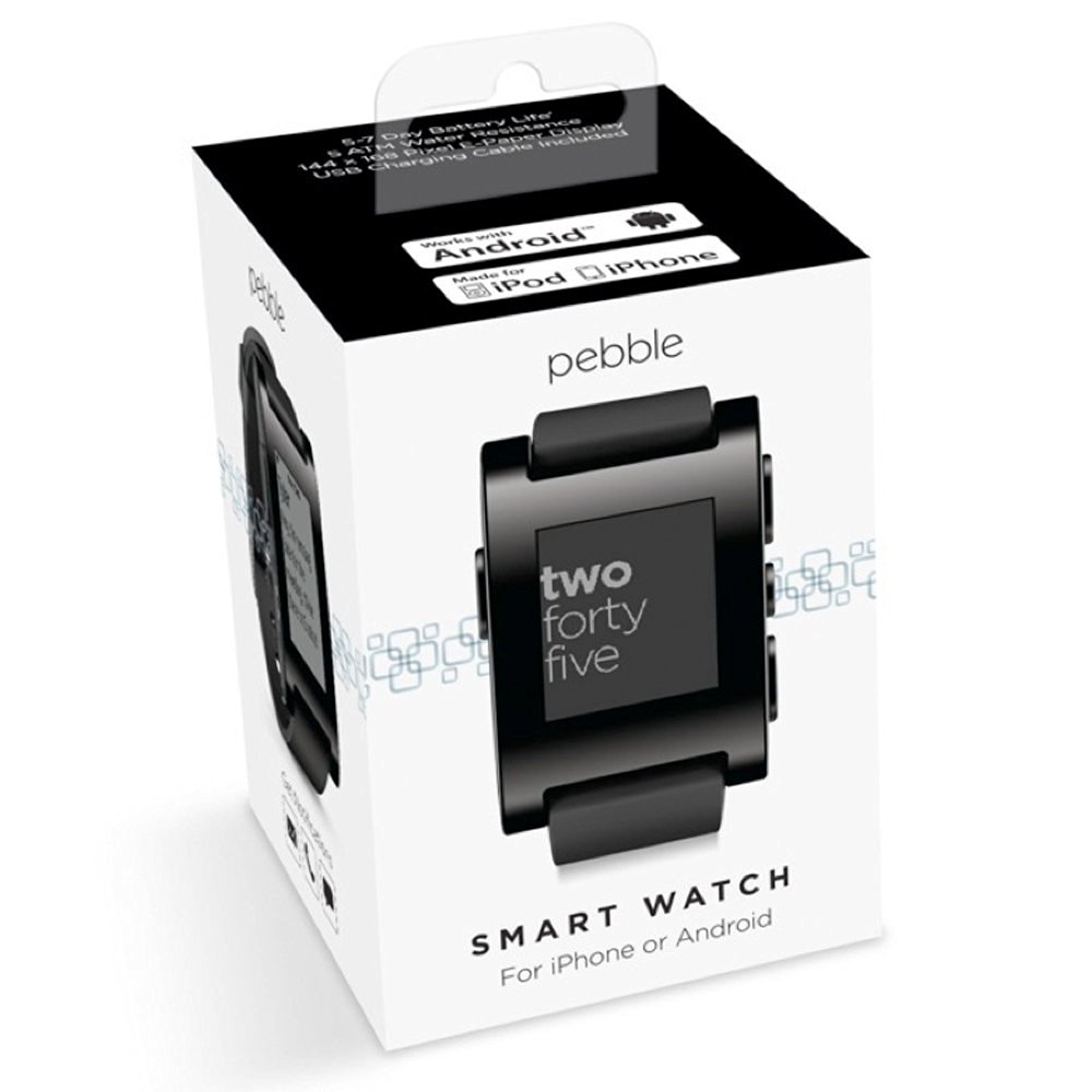 Pebble Classic Smartwatch Fitness Black IOS or Android
