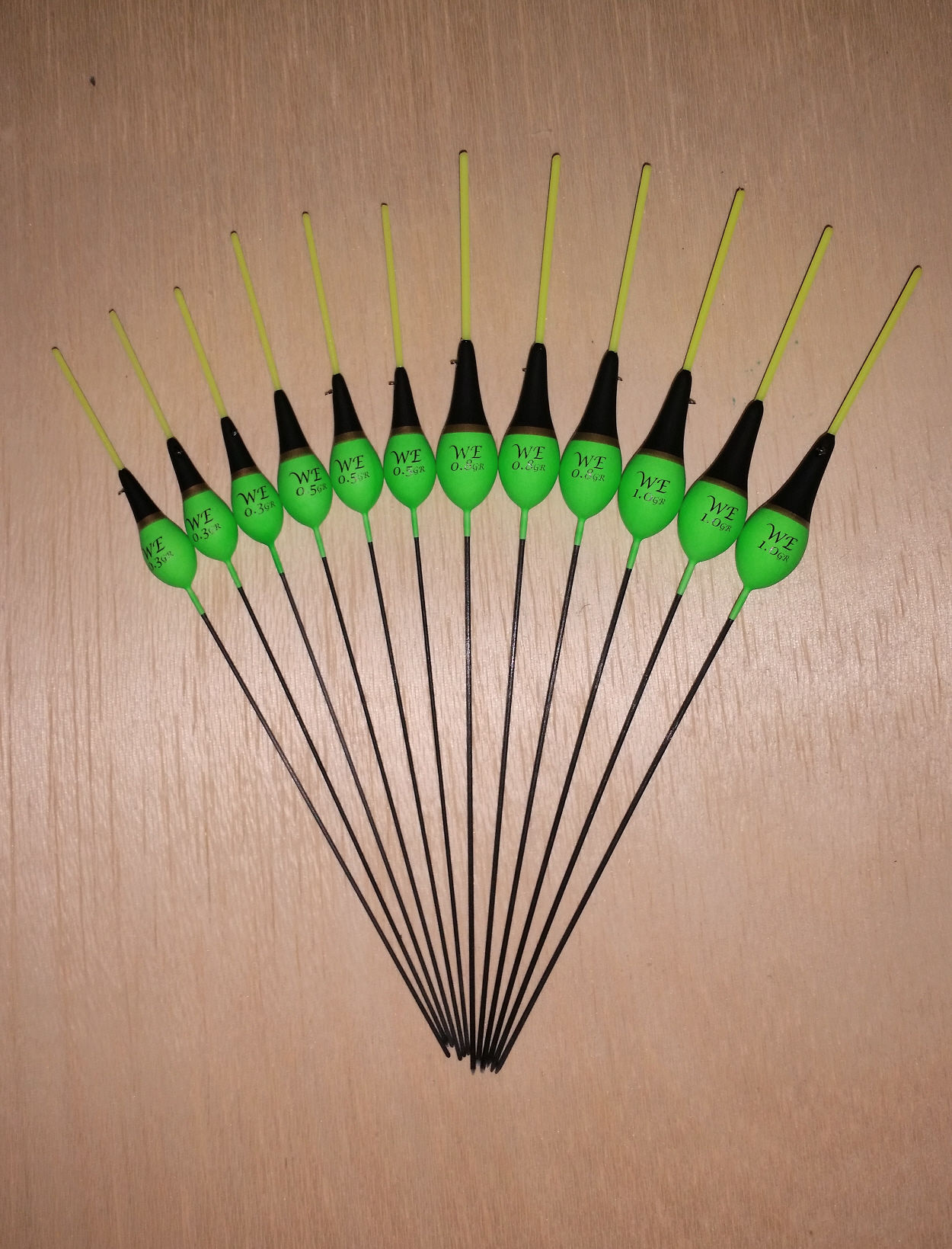 12 x Assorted Pole Floats Pack 312Y12