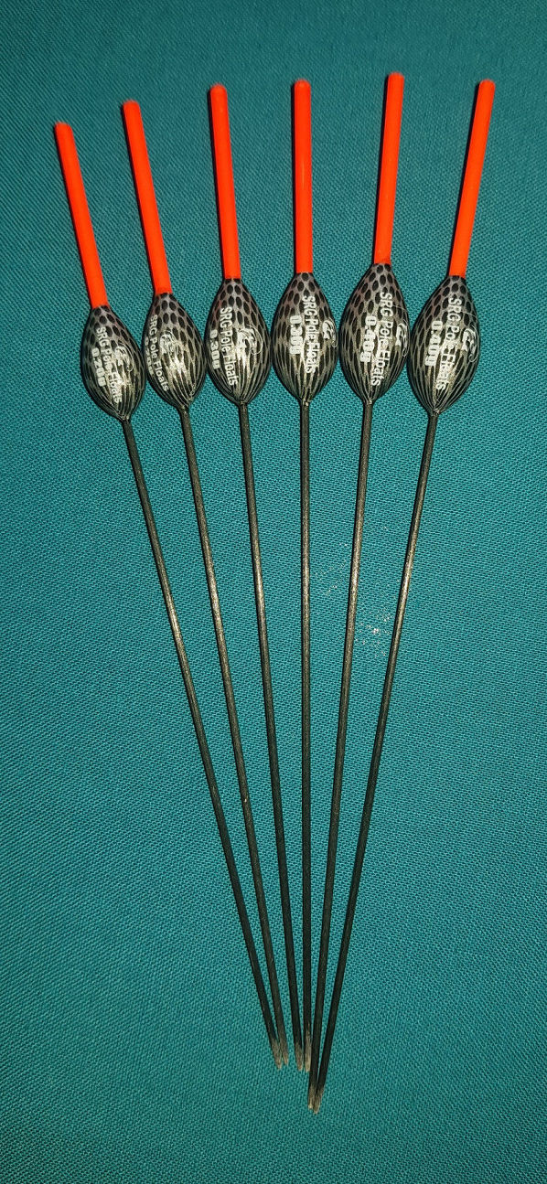 SRG006 Pack of 6 High Quality Pole Floats All-round Red Tip Fiberglass Stem