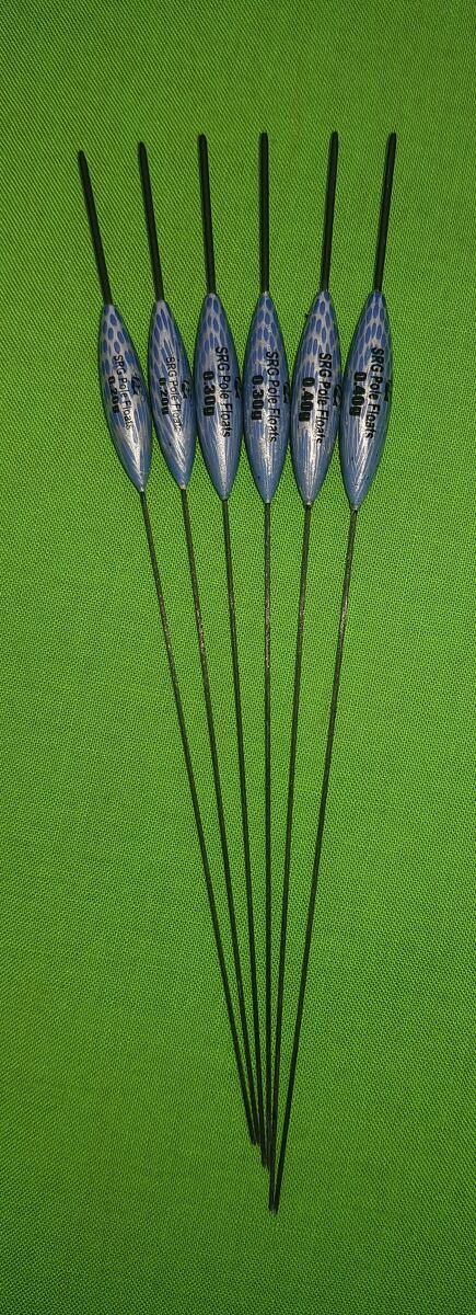 SRG002 Pack of 6 High Quality Pole Floats Chianti Black Tip Fiberglass Stem