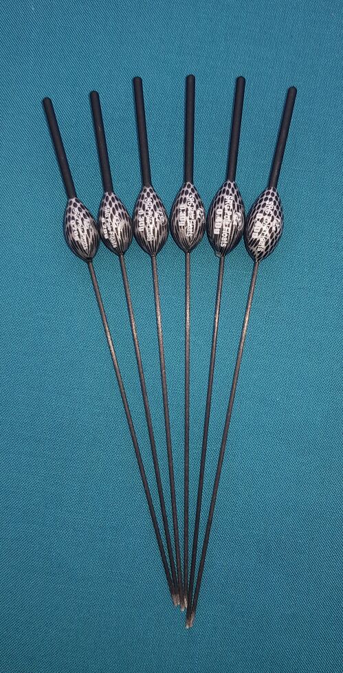 SRG006 Pack of 6 High Quality Pole Floats All-round Black Tip ...