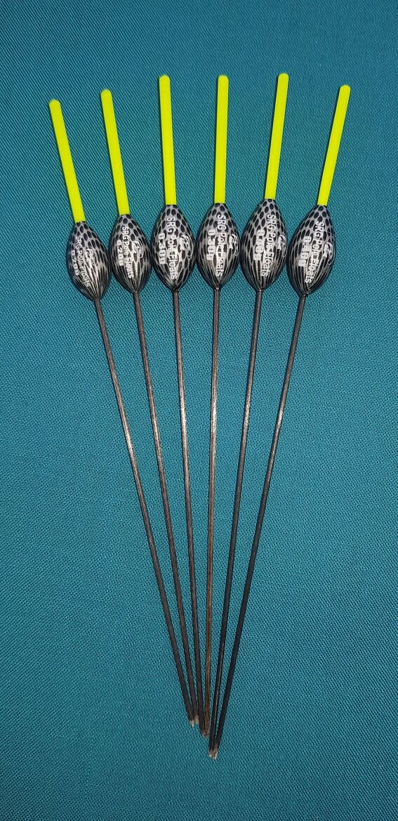 SRG006 Pack of 6 High Quality Pole Floats All-round Yellow Tip ...