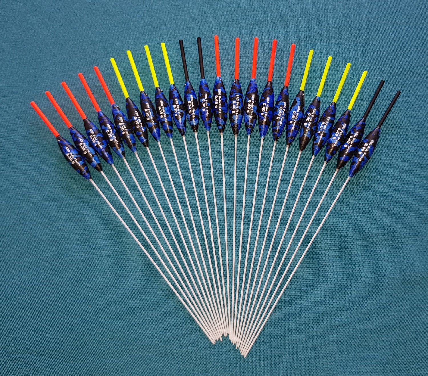 SRG101 Pack of 22 High Quality Pole Floats Power Chianti Fiberglass Stem