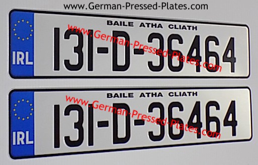 Standard IRL Euro Pressed Plates x 2 Pair German Pressed Plates