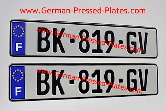 Flag Choice German Pressed Plate White x 1 number plates