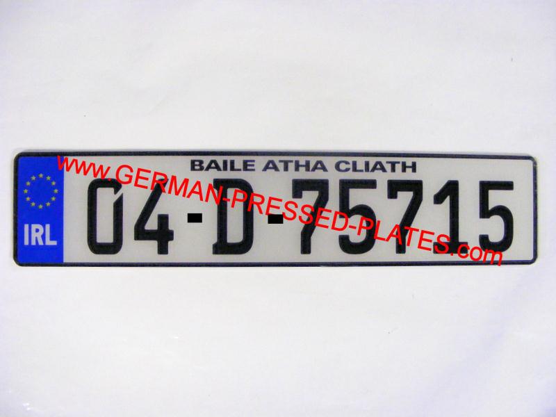German IRL Euro Acrylic / Plastic Plate for Oblong and Square Number Plates