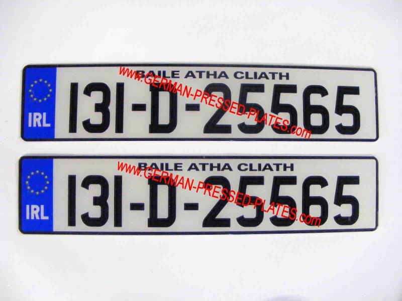 Standard IRL Euro Acrylic / Plastic Plate for Oblong and Square Number ...