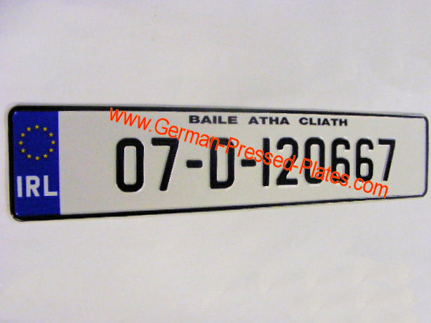IRL Euro Pressed Plate Oblong with Small Digits