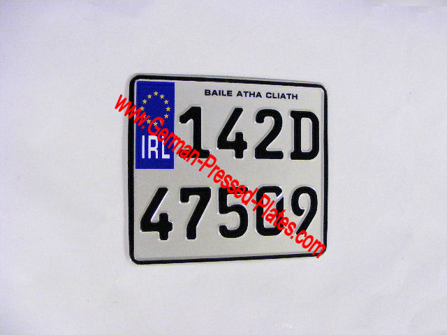 Square German Pressed Number Plate 200mm X 180mm