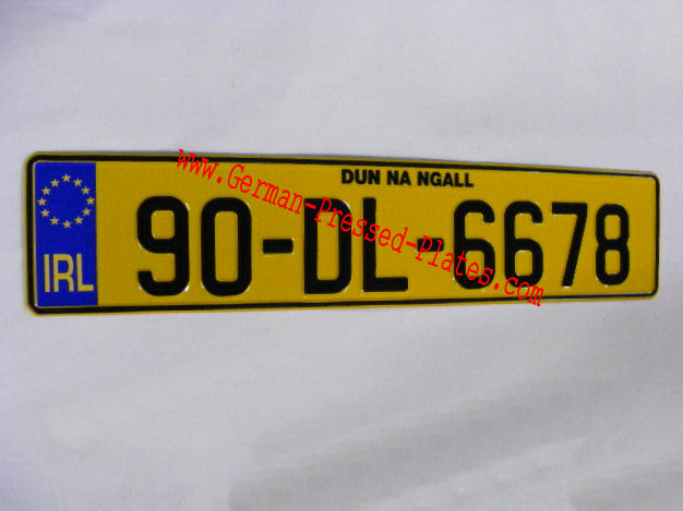 Standard IRL Euro Pressed Plates Yellow Oblong / Square