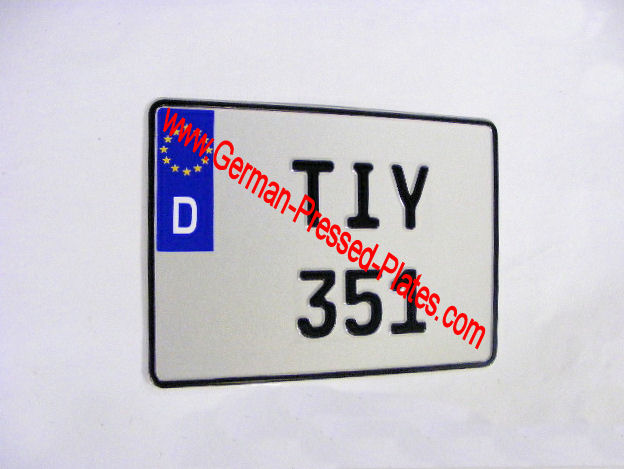Square German Pressed Number Plate 280mm X 200mm