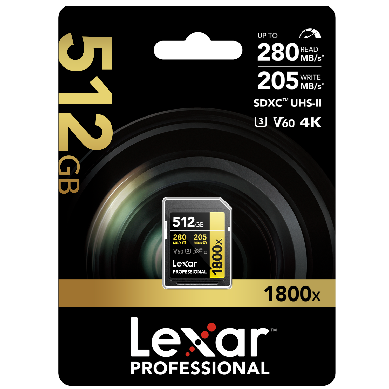 Lexar 512GB SDXC Professional 1800x (270MB/s)
