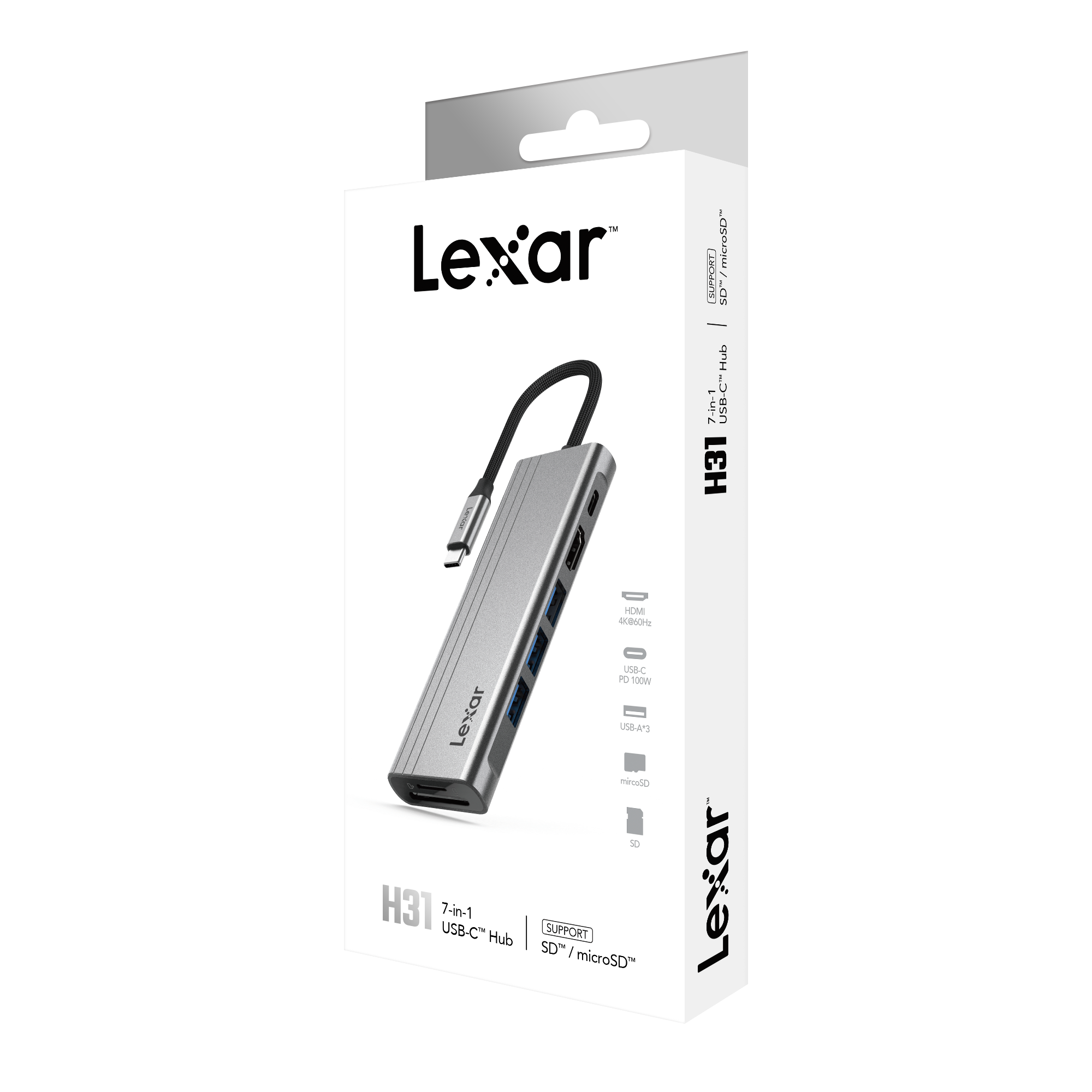 Lexar 7in1 USB Type-C Hub with SDXC & MicroSDXC reader