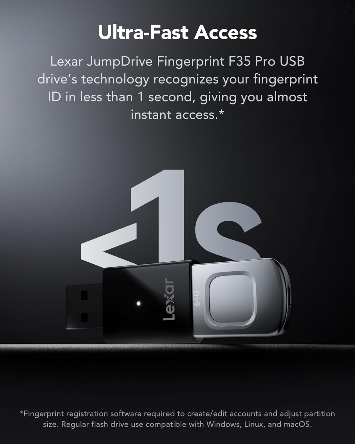 Lexar 128GB F35 PRO JumpDrive Fingerprint USB3.2