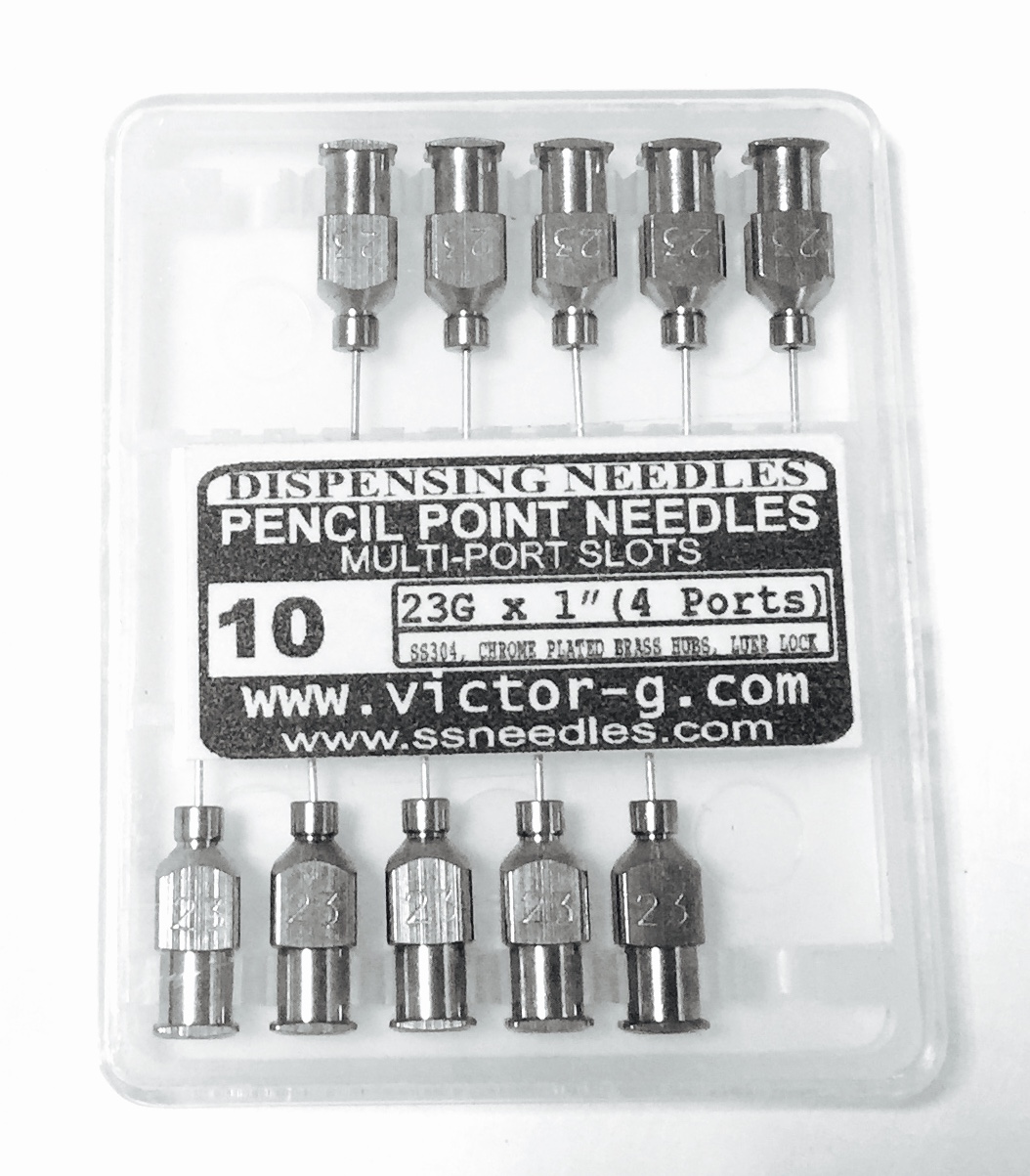 23G x 1" Pencil Point Needles 4 Side Port Slots