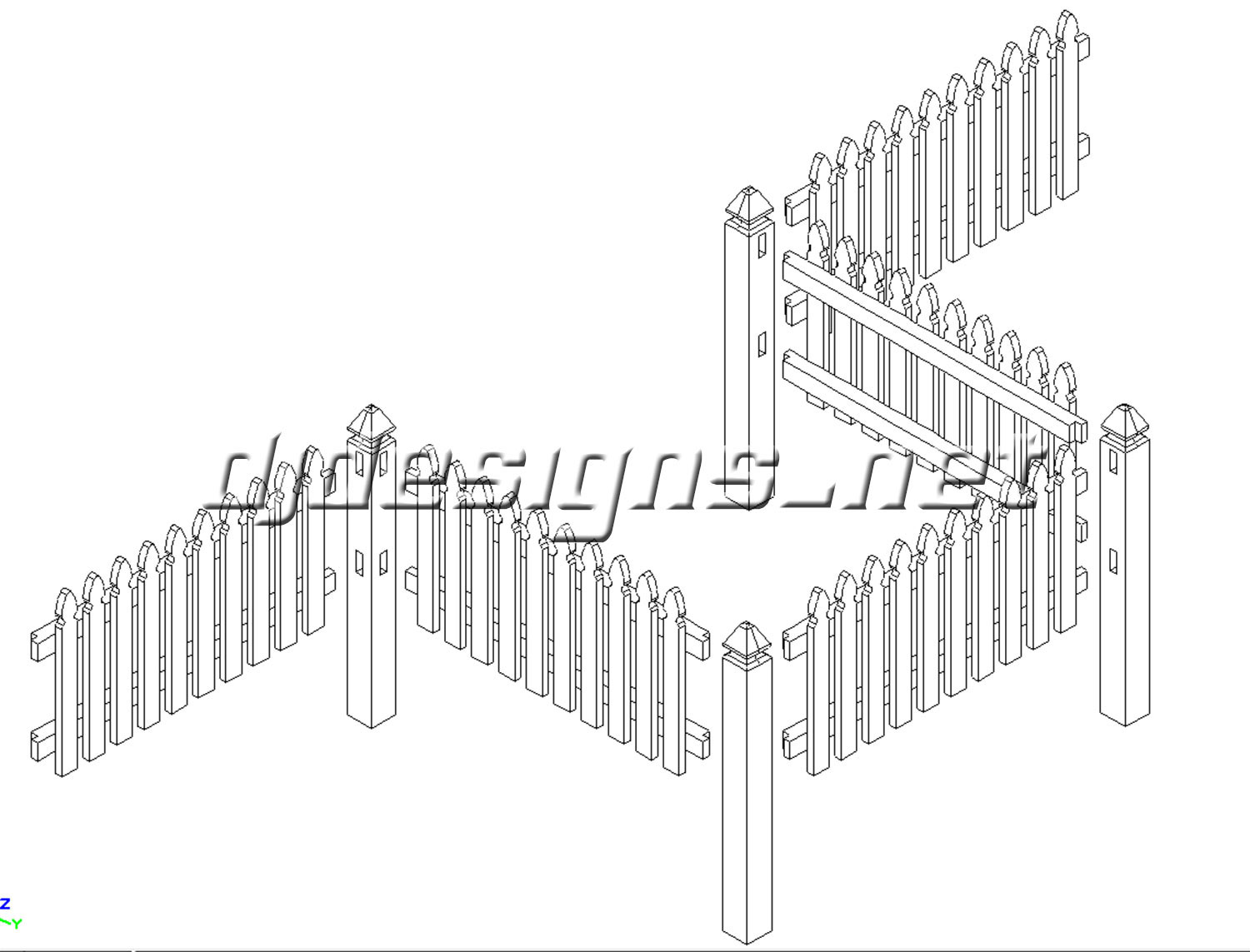 G scale fence corner post