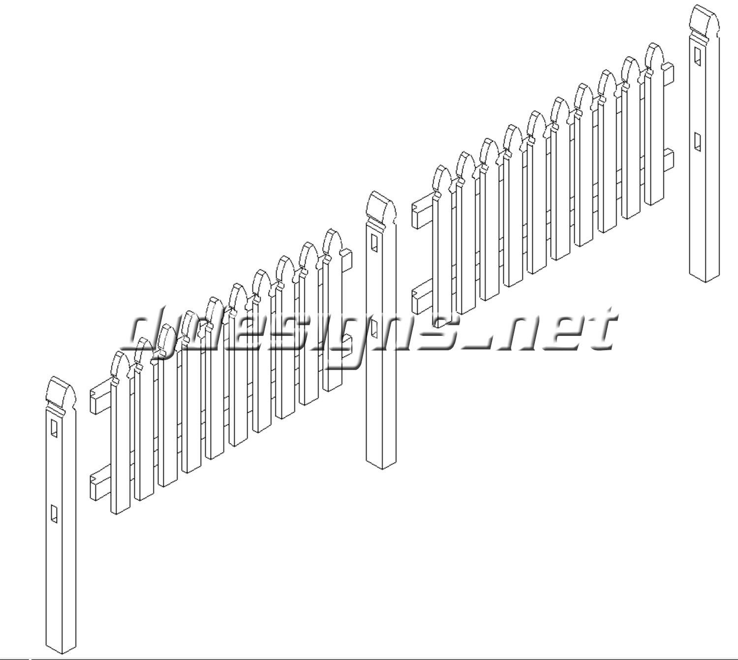 G Scale straight fence post