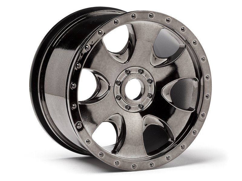 HPI Racing - Warlock Wheel - Black/Chrome (2)