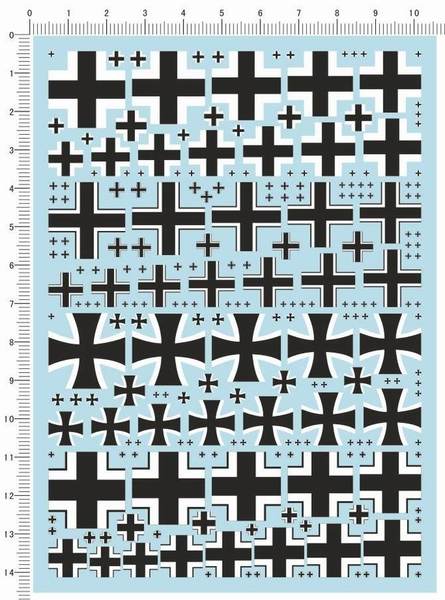1/16 WWII Germany Waterslide Decals