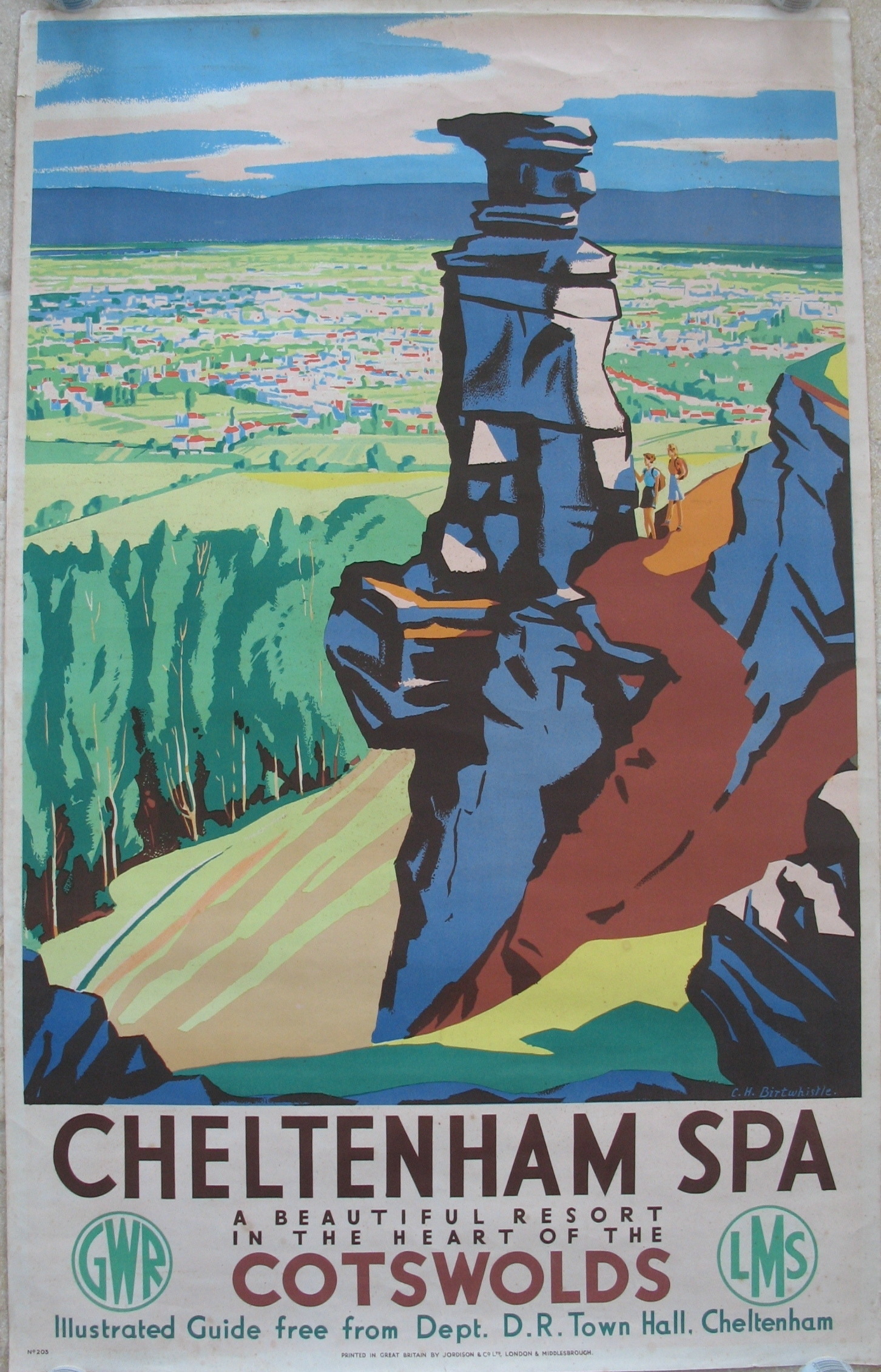 Original GWR LMS Railway Poster Cheltenham Spa - Birtwhistle