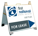 First National For Lease Portable A-Frame White