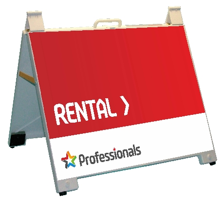 Professionals For Rent Portable A-Frame Sign White.