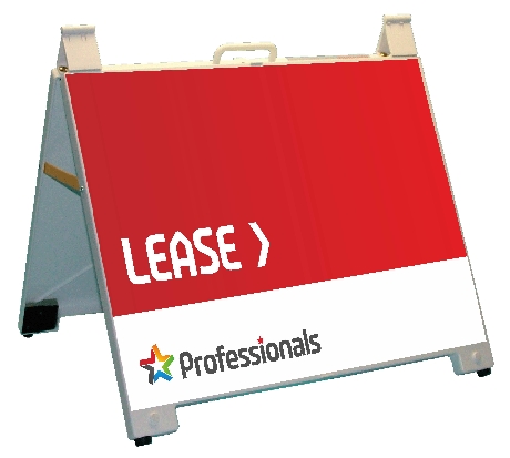 Professionals For Lease Portable A-Frame Sign White.
