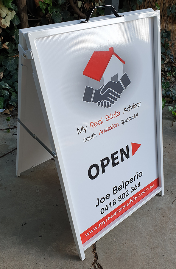 60x90cm Metal A-Frame Sign with Corflute Inserts Printed