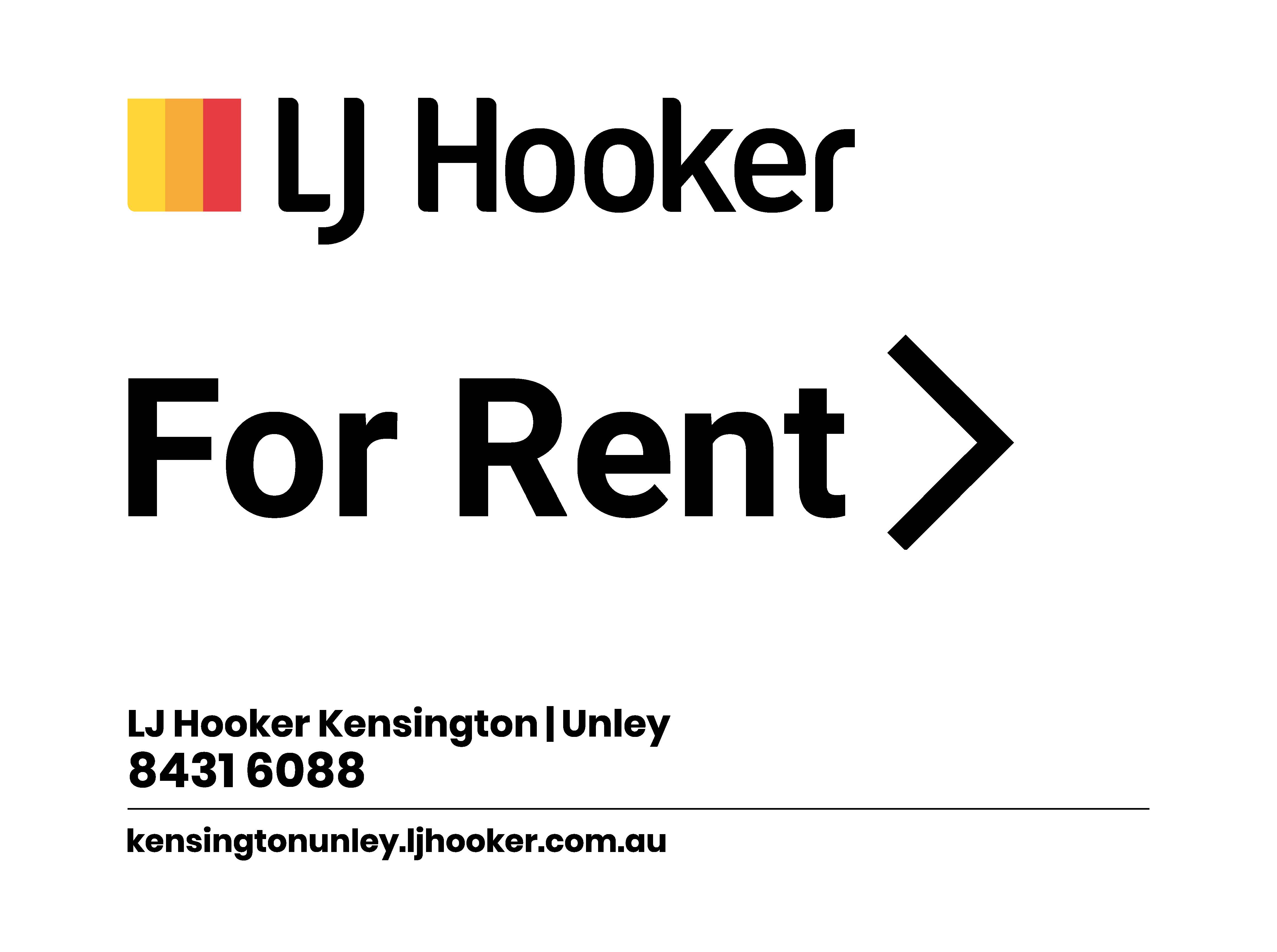 LJ Hooker Rent Sticker Set For EZSign 60x45cm