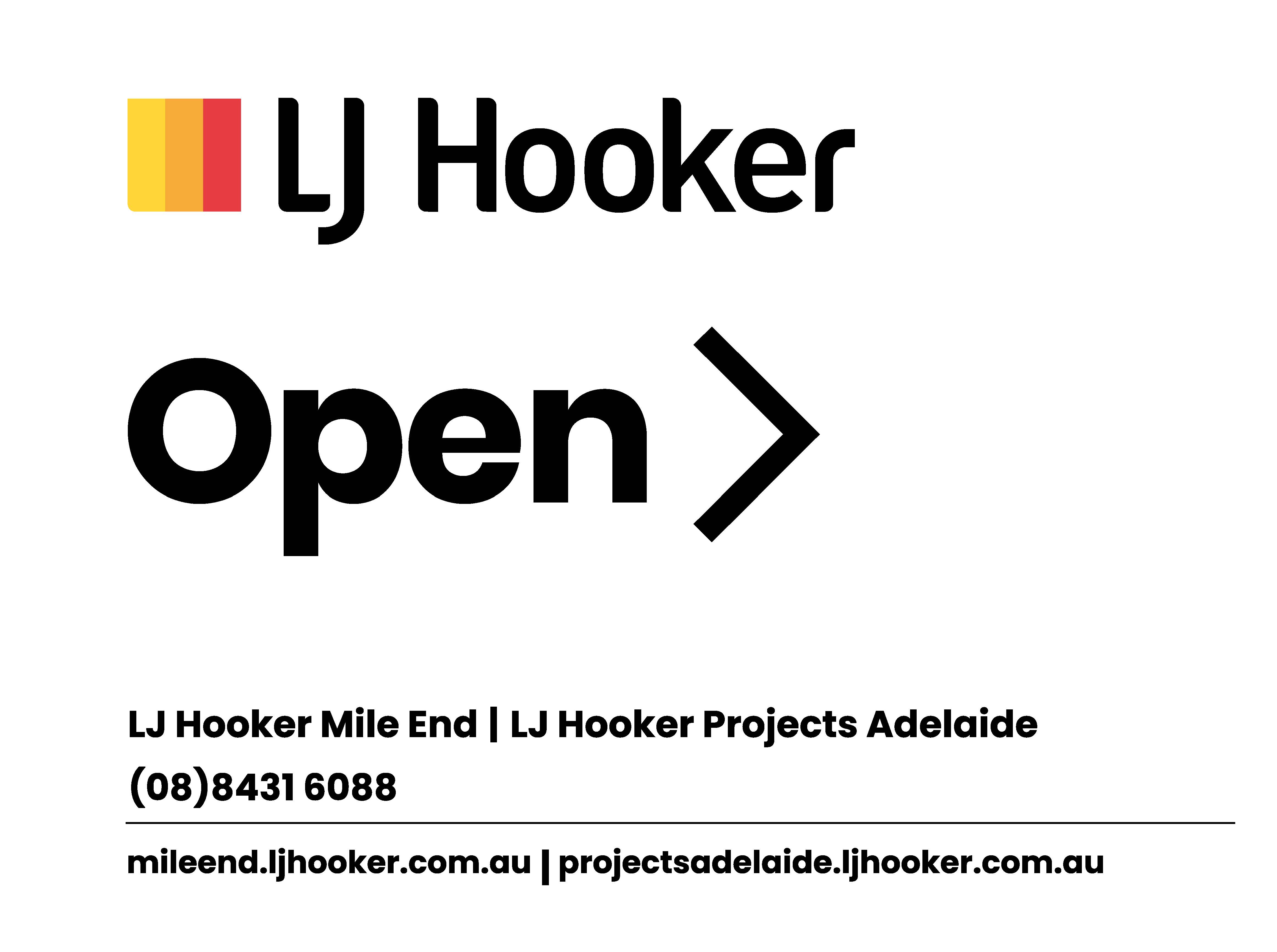 LJ Hooker Open Sticker Set 60x45cm