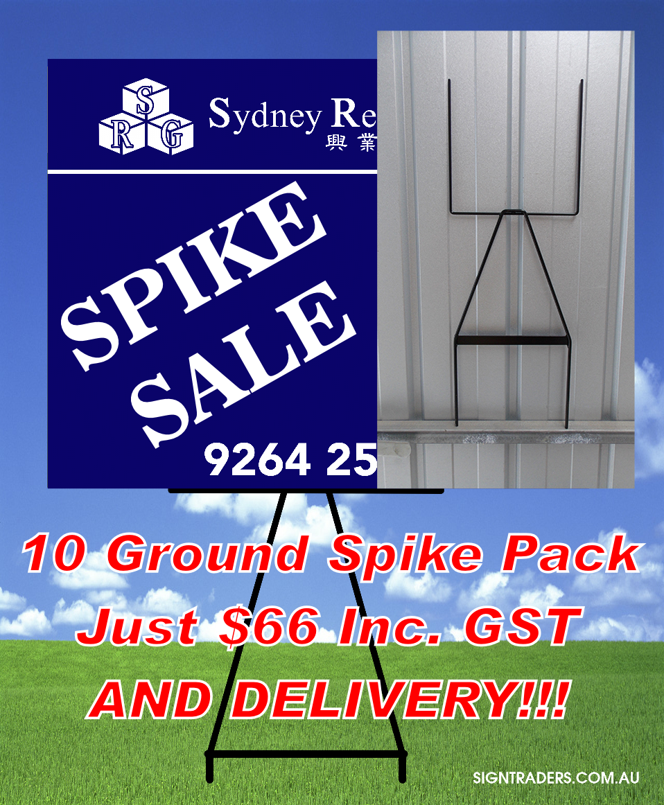 Sign Spikes Pack of 10