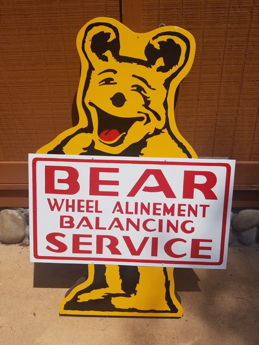 Bear Alignment Sign / Garage Signs for Men / Bear Alignment Advertising ...
