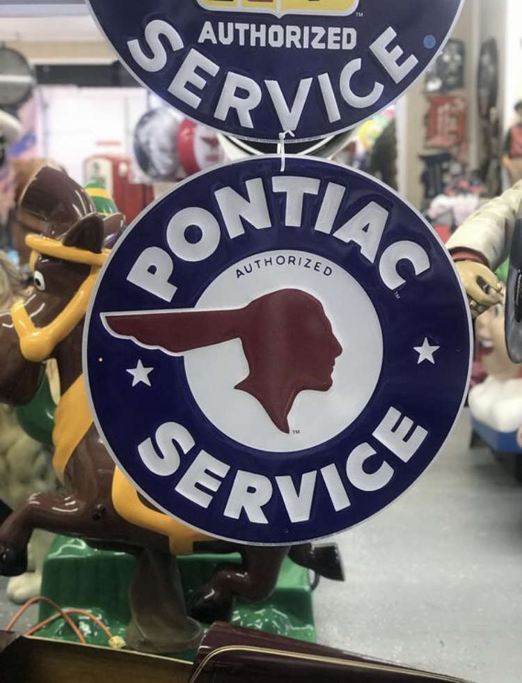 Pontiac Sign / 24" Embossed Metal Pontiac Service Sign / Pontiac Gift ...