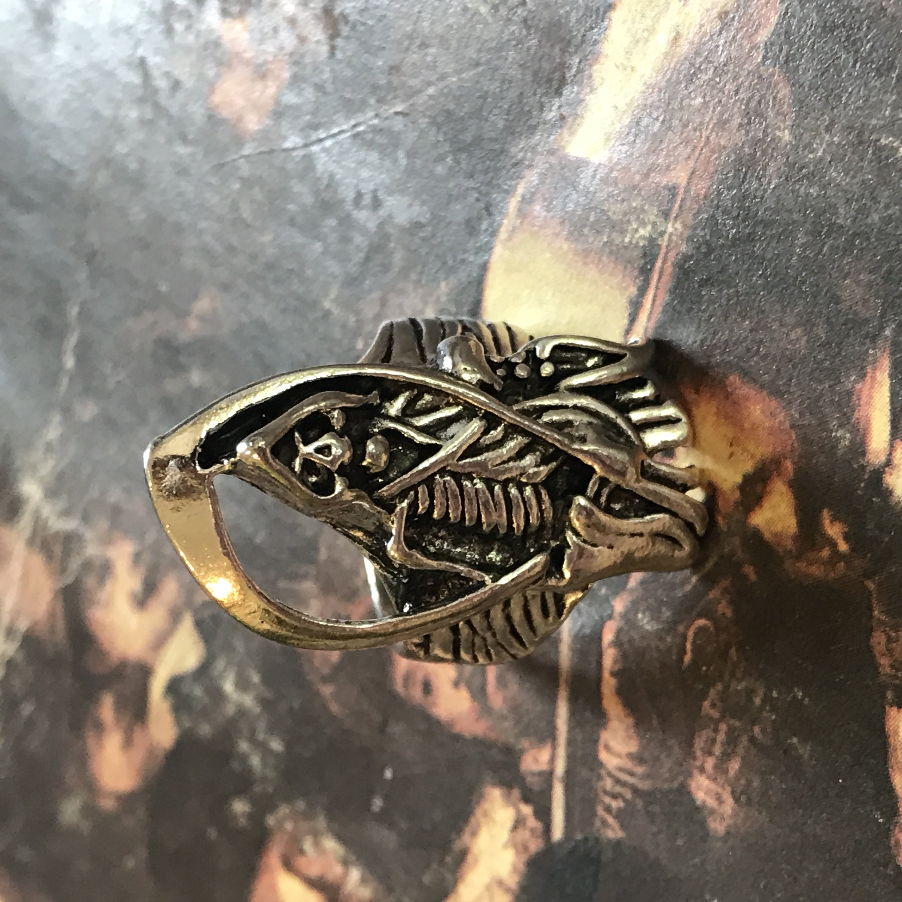 Size 7 1/2 Biker Ring 80s Biker Rings Skull Ring Skeleton Rings Skull ...