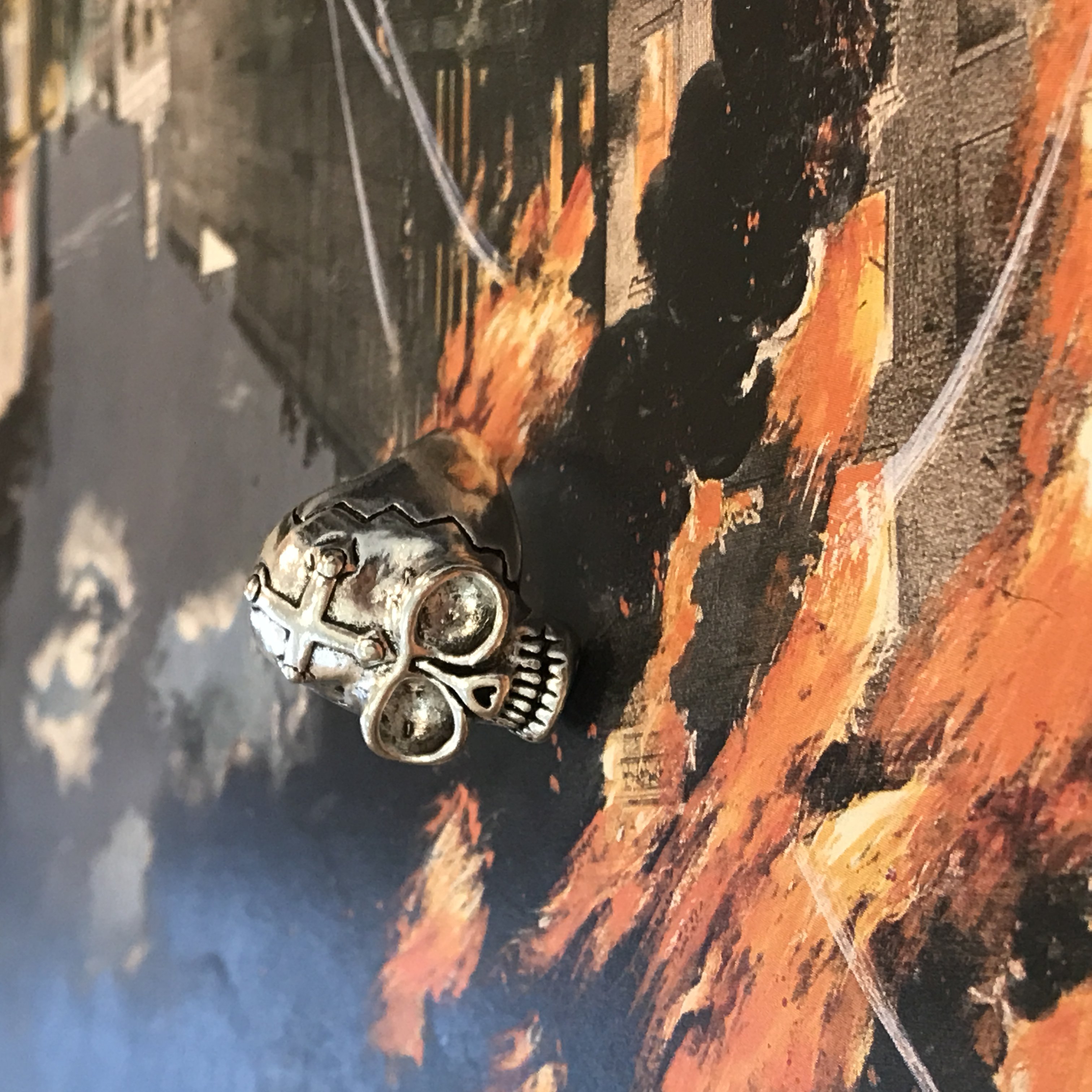 Size 10 3/4 Biker Ring 80s Biker Rings Eddie Munson Skull Ring Stranger ...