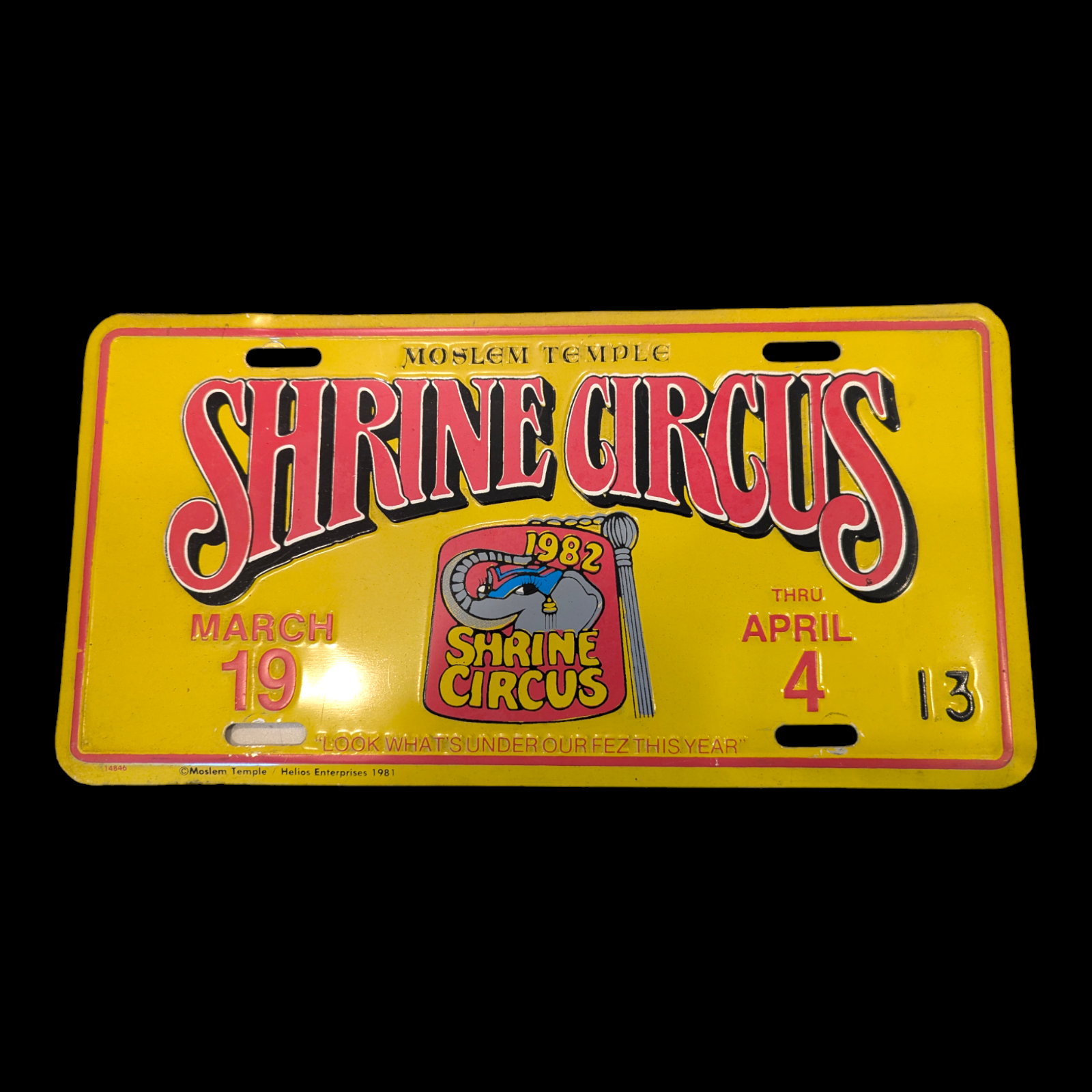 Shrine Circus License Plates / 1982-2002 / Circus / Lion / Elephant ...
