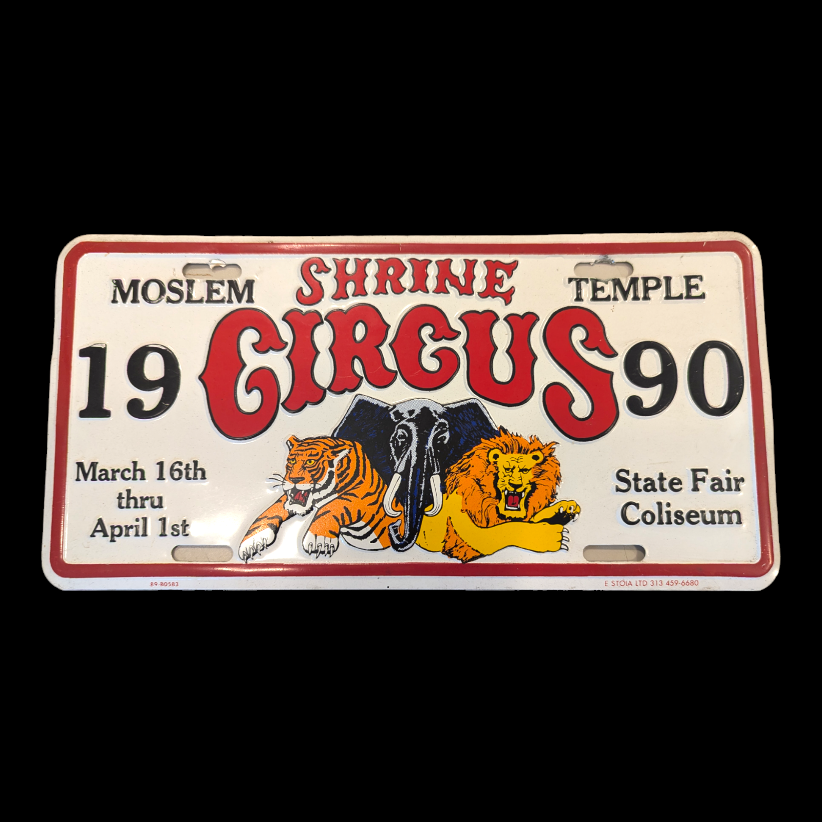 Shrine Circus License Plates / 1982-2002 / Circus / Lion / Elephant ...