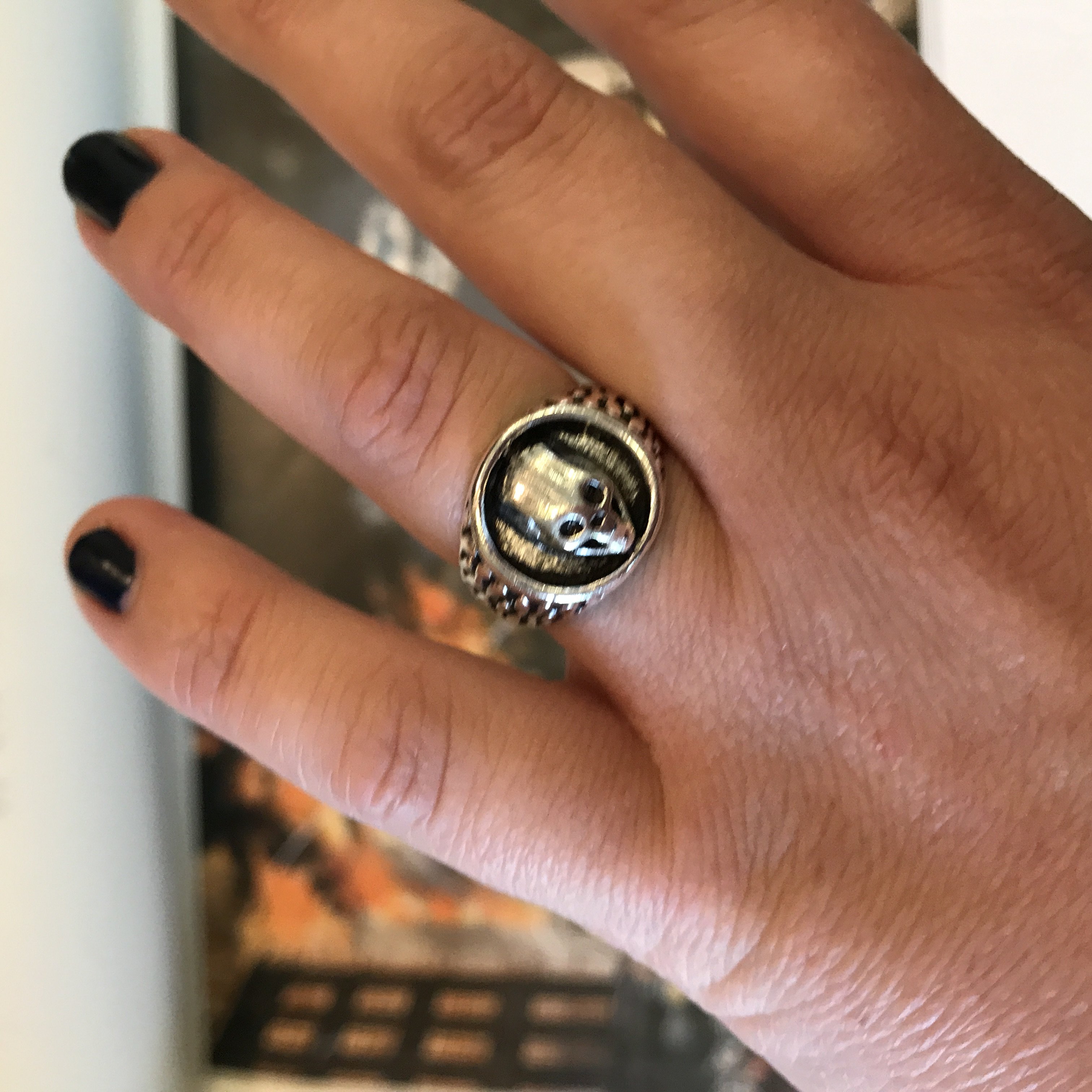 Size 7 3/4 Biker Ring 80s Biker Rings Eddie Munson Skull Ring Stranger ...