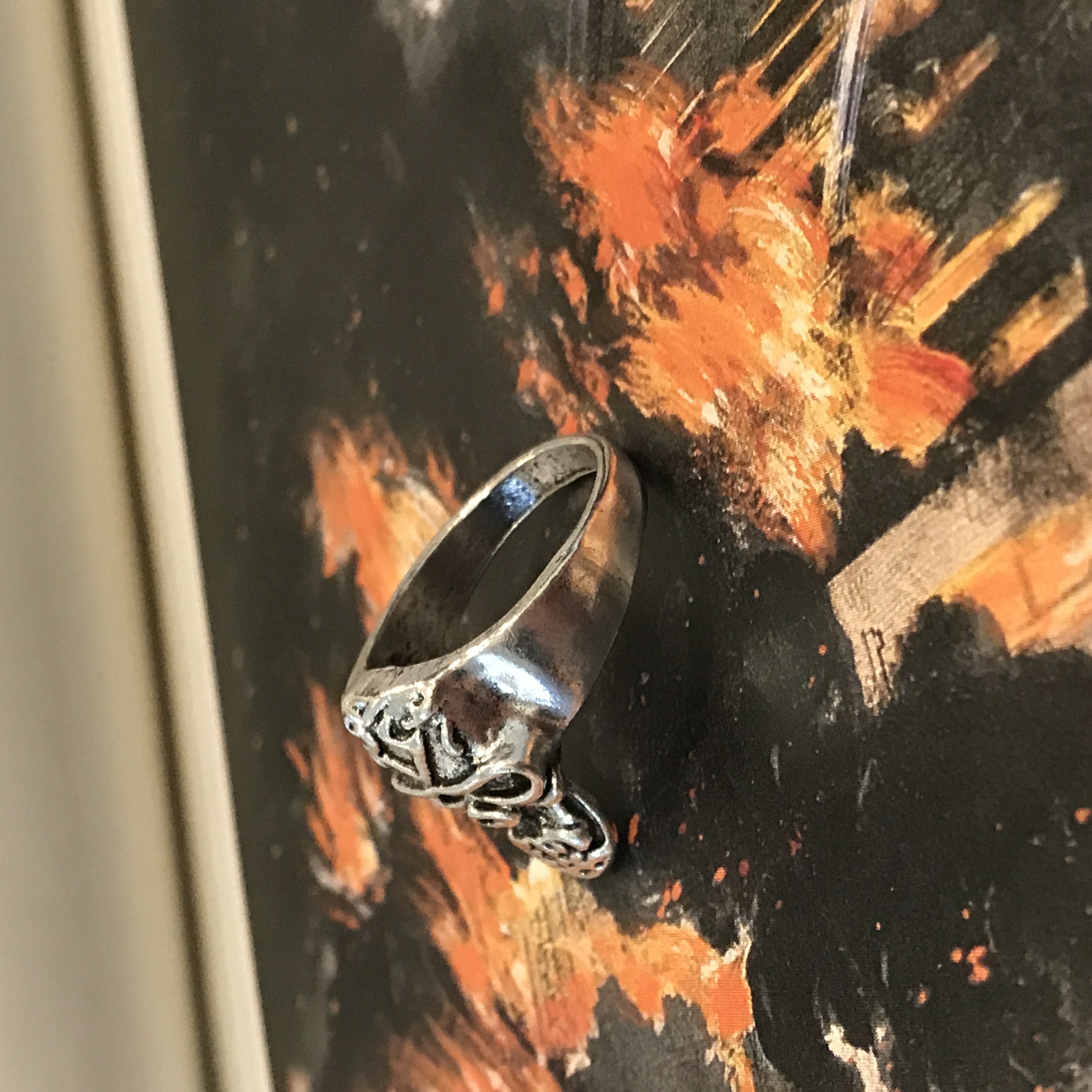 Size 7 3/4 Biker Ring 80s Biker Rings Eddie Munson Skull Ring Stranger ...