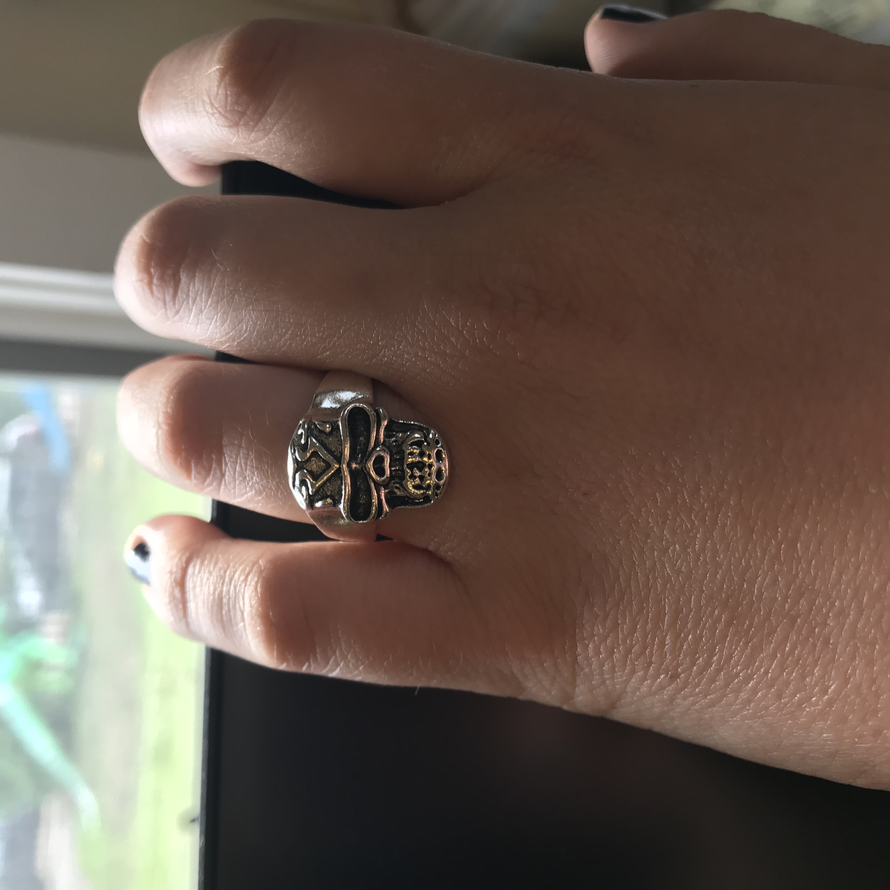 Size 7 3/4 Biker Ring 80s Biker Rings Eddie Munson Skull Ring Stranger ...