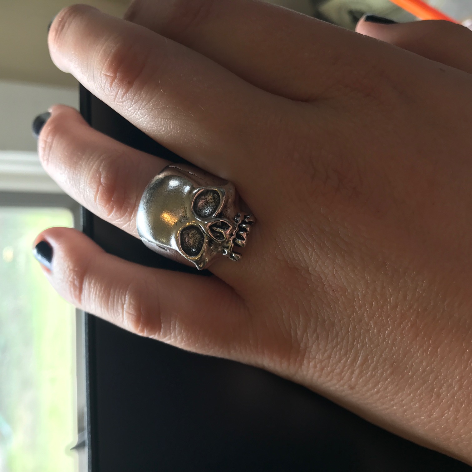 Size 7 1/2 Biker Ring 80s Biker Rings Eddie Munson Skull Ring Stranger ...