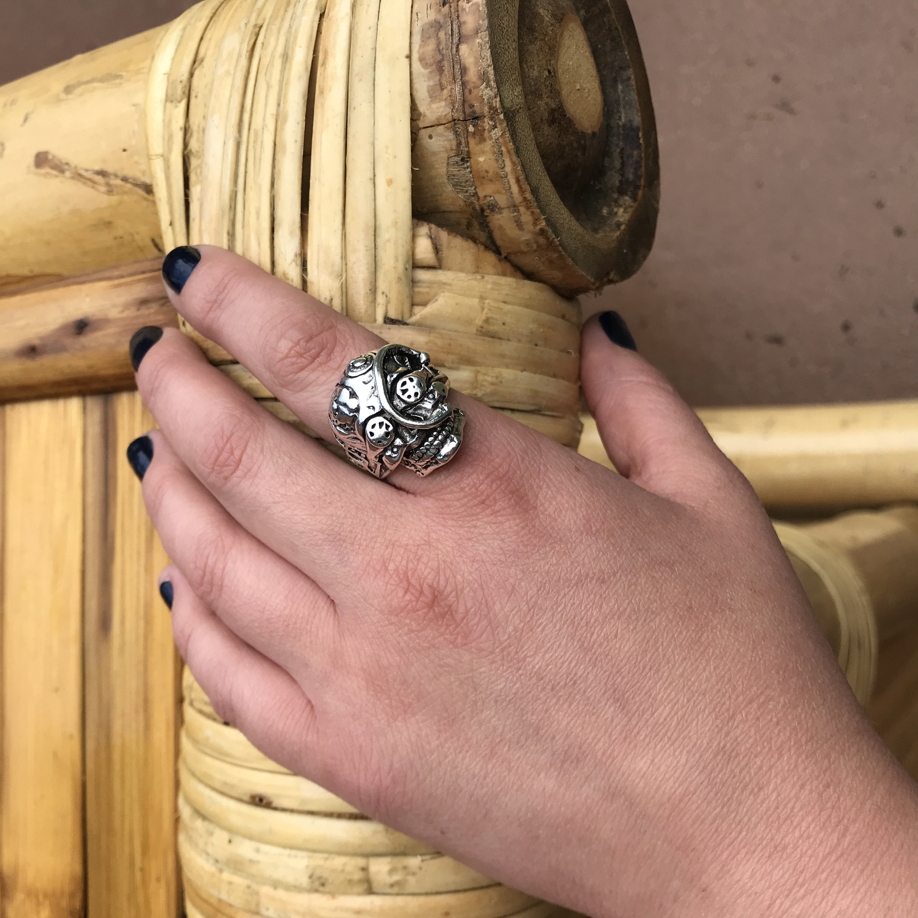 Size 9 3/4 Biker Ring 80s Biker Rings Mens Rings Gifts for Men Gifts ...