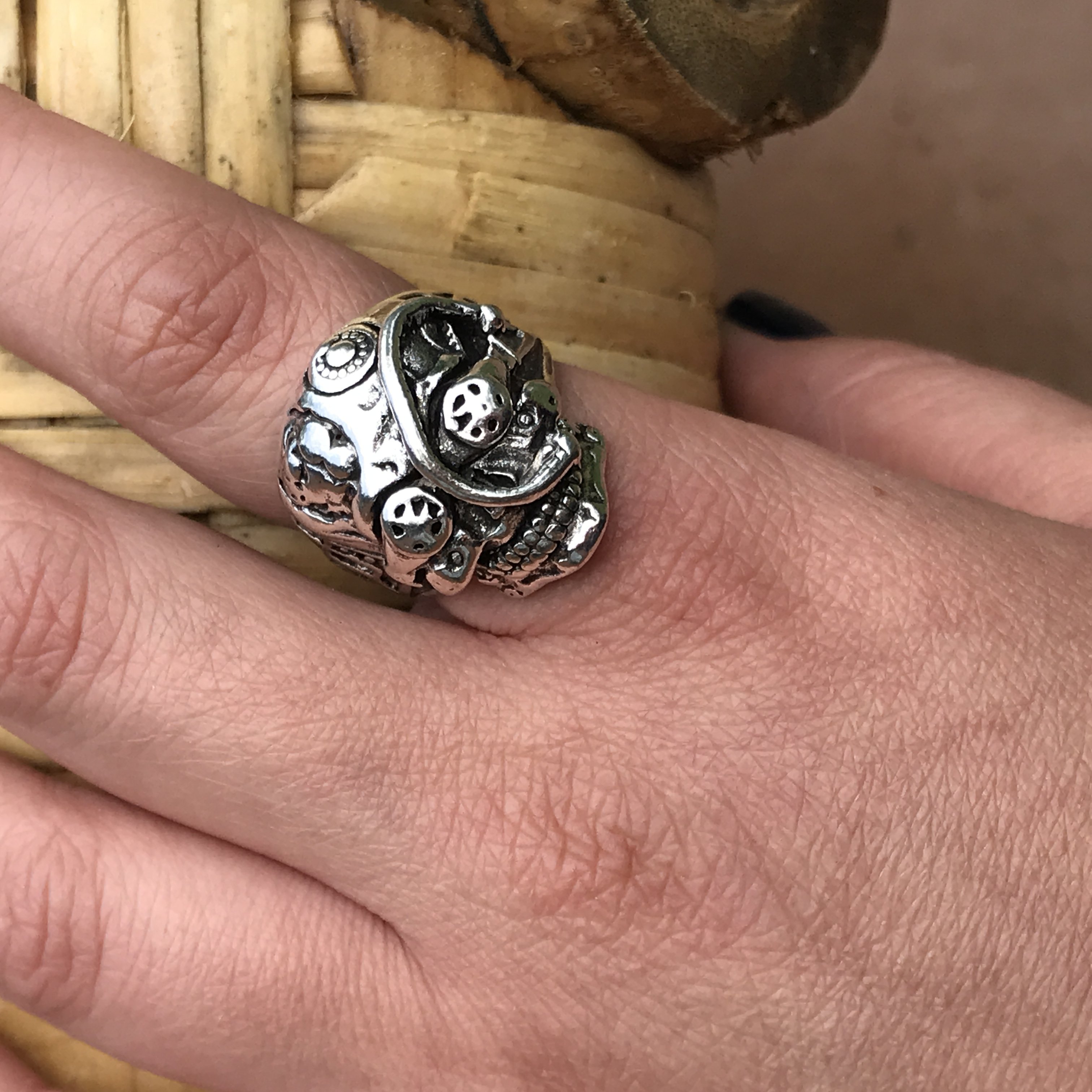 Size 9 3/4 Biker Ring 80s Biker Rings Mens Rings Gifts for Men Gifts ...