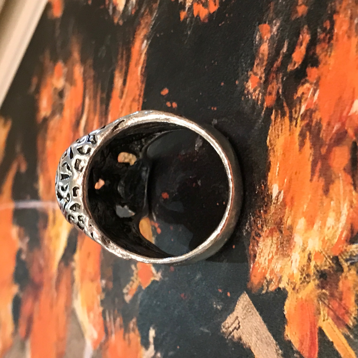 Size 8 3/4 Biker Ring 80s Biker Rings Eddie Munson Skull Ring Stranger ...