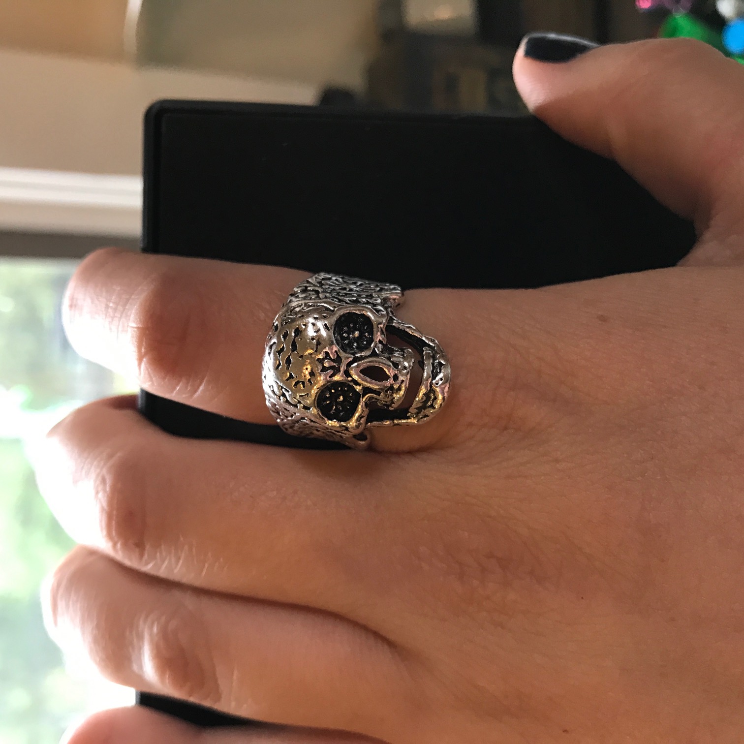 Size 8 3/4 Biker Ring 80s Biker Rings Eddie Munson Skull Ring Stranger ...